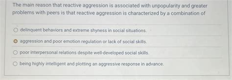 The Main Reason That Reactive Aggression Is