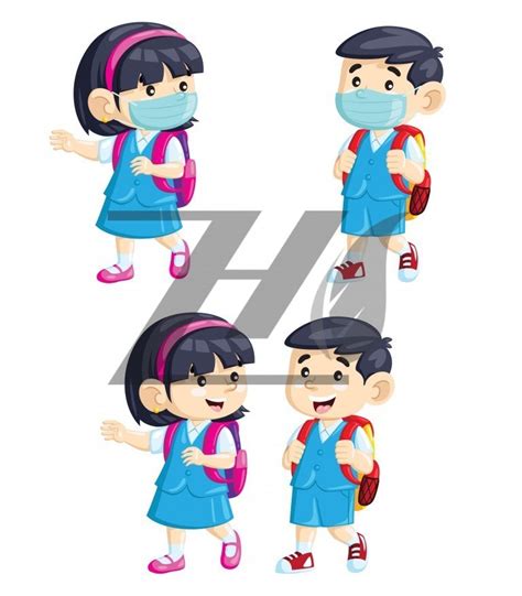 دانلود وکتور بچه هایی که به مدرسه می روند دانلود رایگان فایل لایه باز