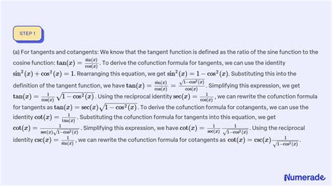 ⏩solvedderive The Cofunction Formulas A For Tangents And Numerade