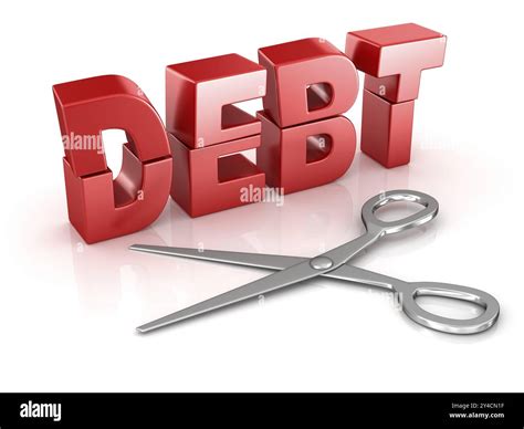 Scissors Cut Debt Word This Is A Computer Generated And 3d Rendered