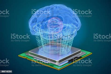 인공 지능 컴퓨터 기술 개념입니다 Cpu 프로세서 인공 지능 개념 인간의 두뇌 3 차원 렌더링 딥 러닝에 대한 스톡 사진 및 기타 이미지 Istock