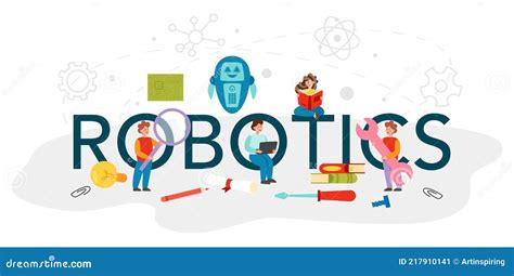 Robotics Typographic Header Robot Engineering And Programming Stock Vector Illustration Of