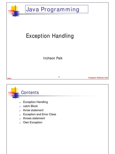 Java Programming Exception Handling Pdf Method Computer Programming Constructor Object