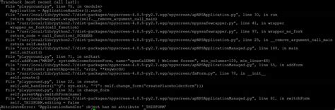 Python 27 Npyscreen Errors Raised With The Use Of Npsappmanagedswitchformformid With
