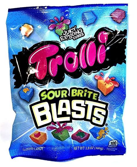 Trolli Sour Brite Blasts Juicy Exploding Cubes Gummi Candy 3 8 Oz