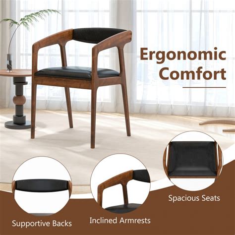Upholstered Armchairs Set Of 2 With Cozy Backrest And Padded Seat