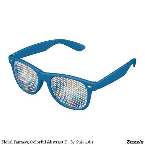 Floral Fantasy Colorful Abstract Fractal Flower Retro Sunglasses Affiliate Link
