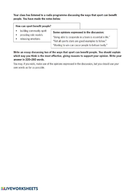 C11 Essay Worksheet Live Worksheets