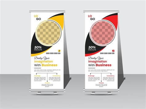 Roll Up Banner Design Template Vertical Abstract Background Pull Up Design Modern Standee