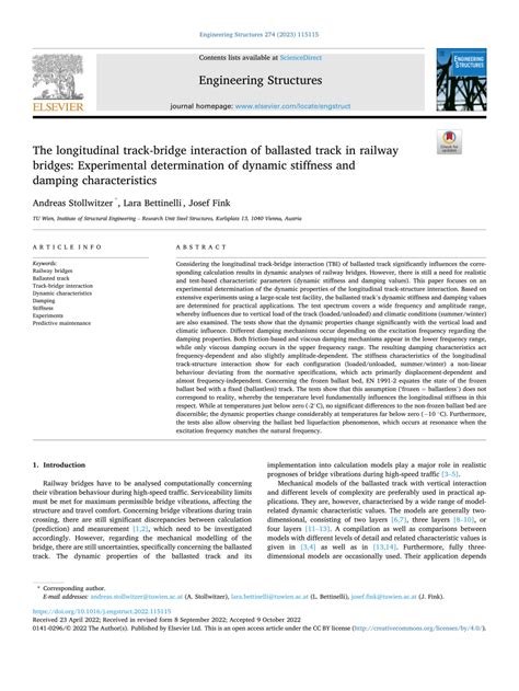 Pdf The Longitudinal Track Bridge Interaction Of Ballasted Track In