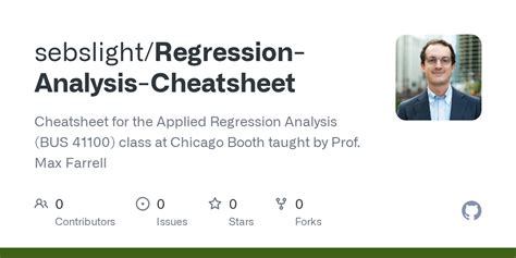 Github Sebslight Regression Analysis Cheatsheet Cheatsheet For The Applied Regression