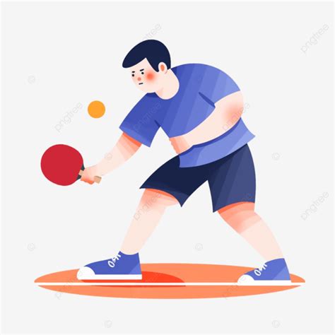 플랫 만화 아시안 게임 스포츠 캐릭터 일러스트 탁구를 치는 남자 캐릭터 일러스트 게임 일러스트 만화 일러스트 Png 일러스트 및 이미지 에 대한 무료 다운로드