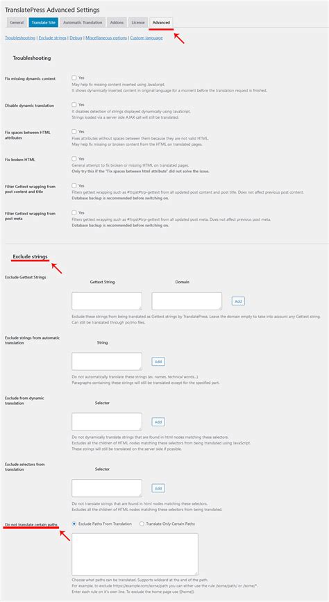 Translate Only Certain Pages TranslatePress