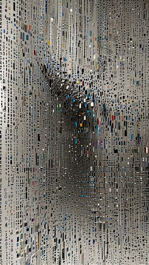 Digital Wave An Abstract Wave Of Binary Code Pixels And Geometric Shapes Illustrating The
