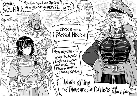 Astra Militarum And Commissar Warhammer 40k And 1 More Drawn By Bb