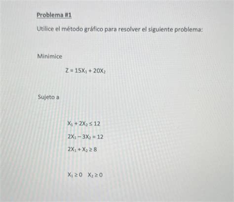 Solved Problem Use The Graphical Method To Solve The Chegg Com