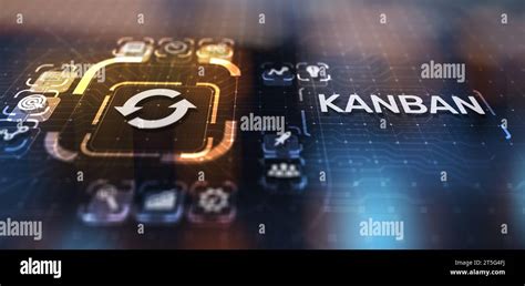 Kanban Work Flow Process Management System Concept On Virtual Screen Stock Photo Alamy