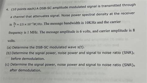 Solved Points Each A DSB SC Amplitude Modulated Chegg