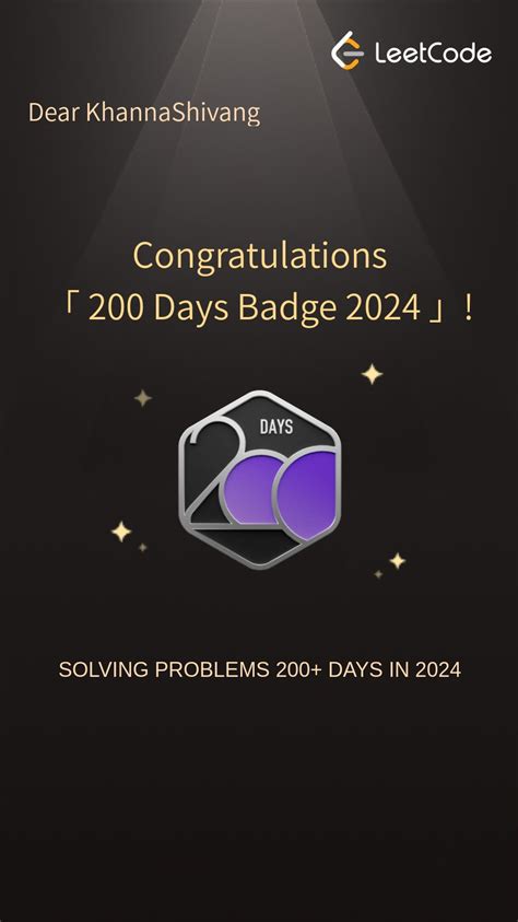 Earned 200 Days Of Problem Solving On Leetcode Shivang Khanna Posted On The Topic Linkedin