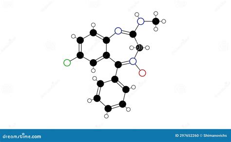 Chlordiazepoxide Sedative And Hypnotic Drug Chemical Structure Skeletal Formula Cartoon Vector