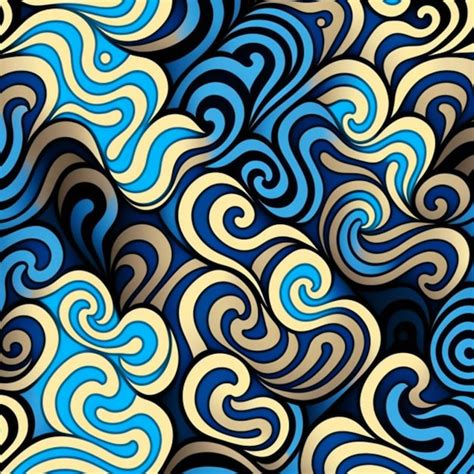Premium Photo Wave Pattern Blue And White