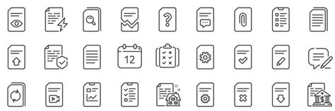 Document Icons Report Checklist And Download Vector Image