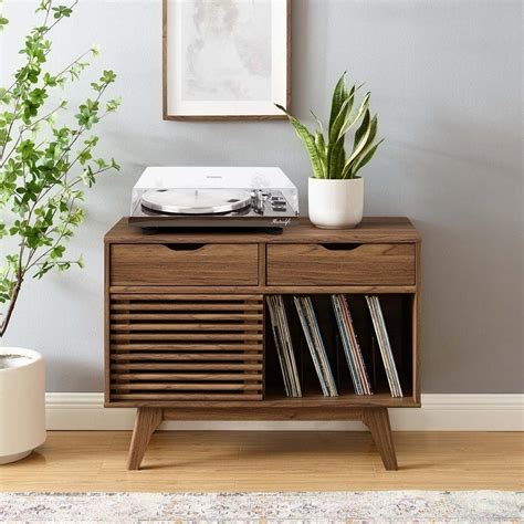 Vintage Wooden Record Player Cabinet With Vinyl Storage Retrolife