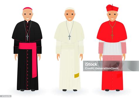 Papst Kardinal Und Bischof Zeichen In Charakteristische Kleidung