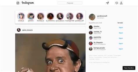 Projeto Instagram Codesandbox