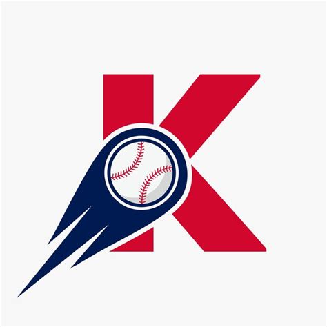 Premium Vector Letter K Baseball Logo Concept With Moving Baseball Icon Vector Template