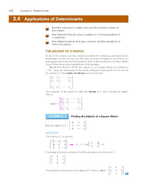 Pdf 3 4 Applications Of Determinants The Adjoint Of A Matrix Finding