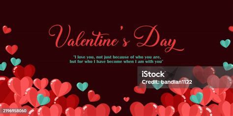 현대 해피 발렌타인 데이 배너 플랫 디자인 컨셉 분홍색으로 만든 큰 마음을 가진 휴일 배경 디자인 개념에 대한 스톡 벡터 아트 및 기타 이미지 Istock