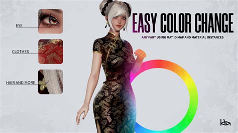 Artstation Jua Lee Girl In Cheongsam Qipao Dress Game Assets