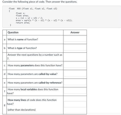 Solved Void Abc Float S1 Float S2 Float S3 Float Area