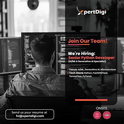 Xpertdigi On Linkedin Python Developer Pythondeveloper Aiml Generativeai Techjobs