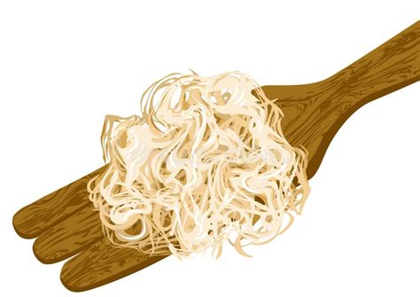 Sauerkraut On Wooden Spoon Stock Vector Illustration Of Ingredient