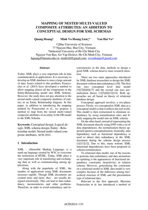 Pdf Mapping Of Nested Multi Valued Composite Attributes An Addition