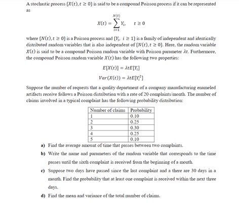 Solved A Stochastic Process {x T T≥0} Is Said To Be A