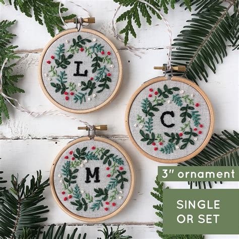 Christmas Ornament Embroidery Kit Personalized T Etsy