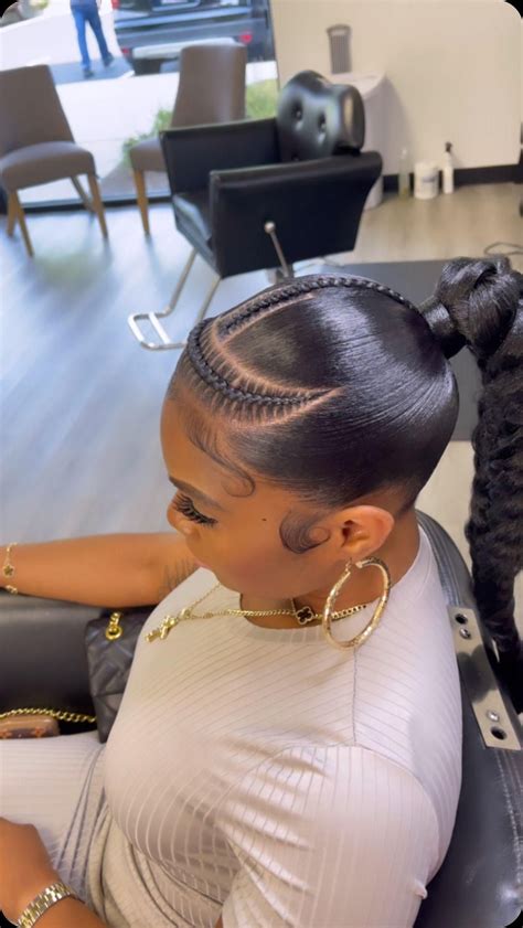 20 Gorgeous Ponytail Hairstyle Ideas For Black Women Sleek Braided