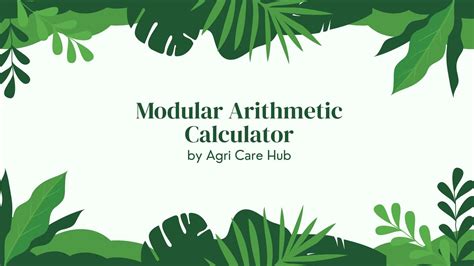 Modular Arithmetic Calculator Math Tool