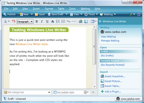 Testing Windows Live Writer
