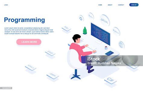 Programmer Pria Bekerja Pada Komputer Ilustrasi Stok Unduh Gambar Sekarang Bekerja