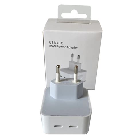 Адаптер за контакт 220v с 2 Usb Type C порта 35w бял Emag Bg