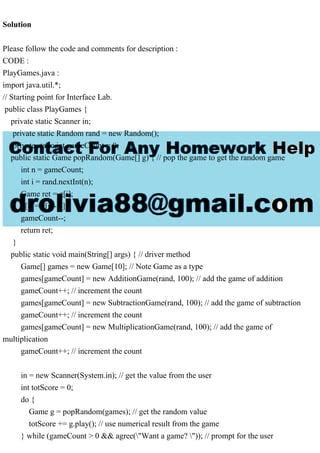 Public Interface Game Note Interface In Place Of Class Pdf