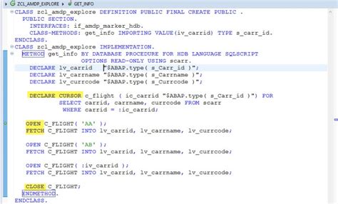 Hana Sql Cursor Sapcodes
