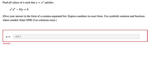 Solved Find All Values Of N Such That Y Xn Satisfies Chegg Com