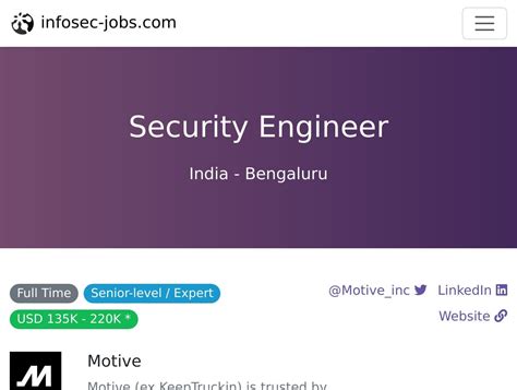 Hiring Security Engineer In India Bengaluru Rinfosecjobs