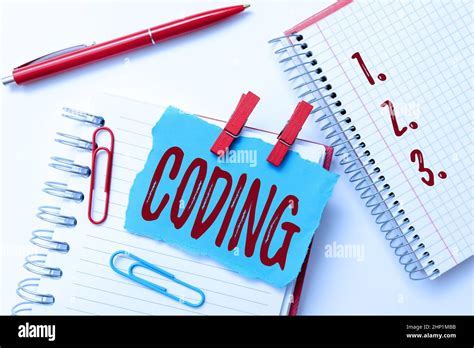 Handwriting Text Coding Word For Assigning Code To Something For Classification Identification