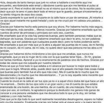 Carta Para Mi Exnovio De Agradecimiento
